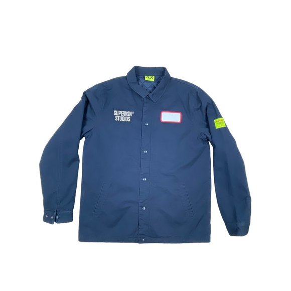 Supervsn | Shirts | Supervsn Studio Dieu Merci Mens Blue Lightly Padded Work Shirt Jacket Sz Xxl ...